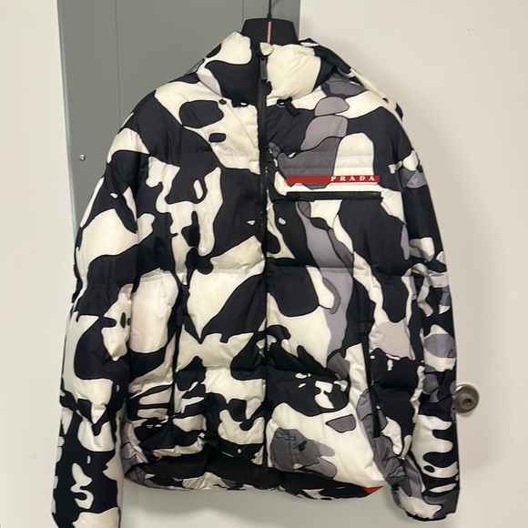 Prada | Jackets & Coats | Prada Monochrome Camouflage Puffer Jacket ...